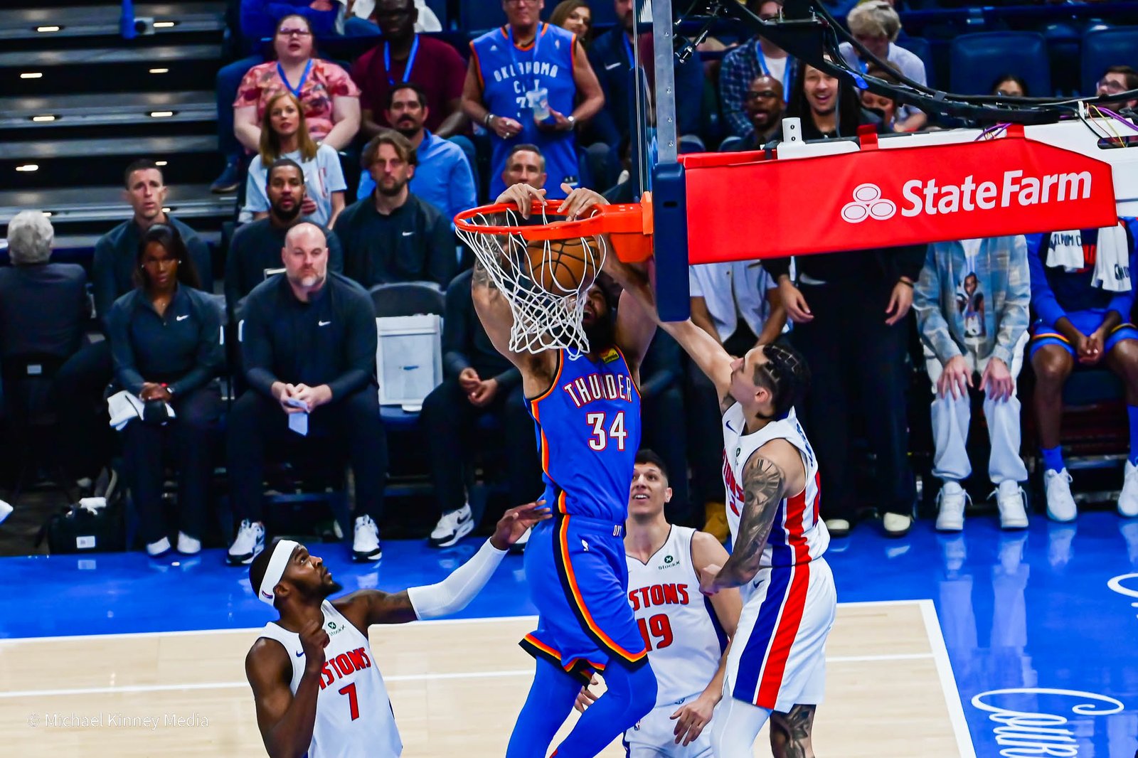 Thunder wreck short-handed Pistons - Michael Kinney Media